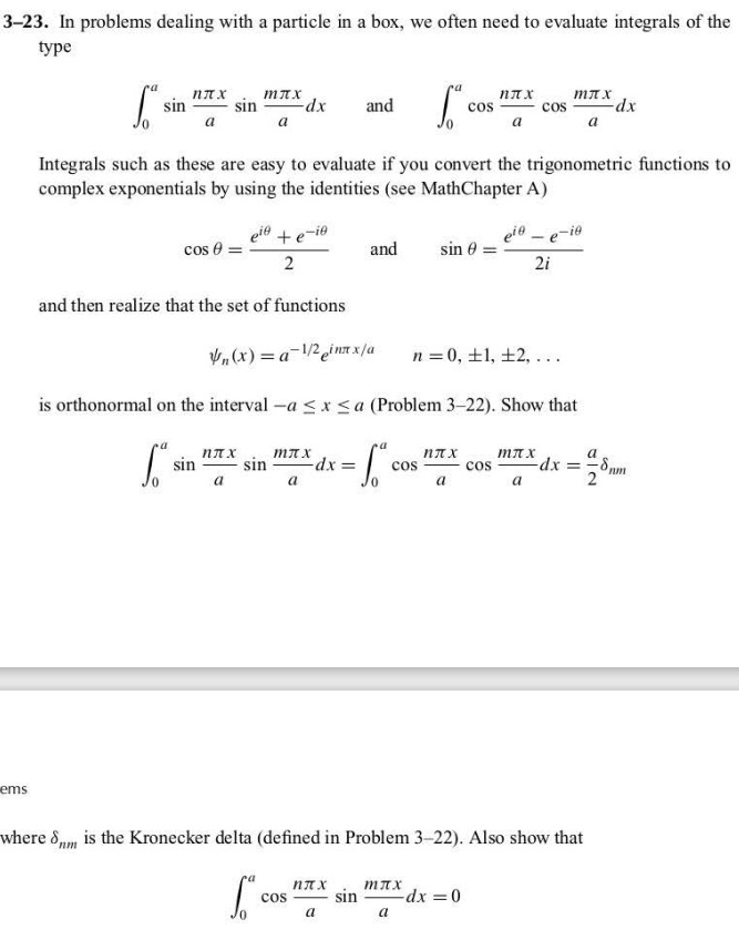 Solved 3-23. In problems dealing with a particle in a box, | Chegg.com