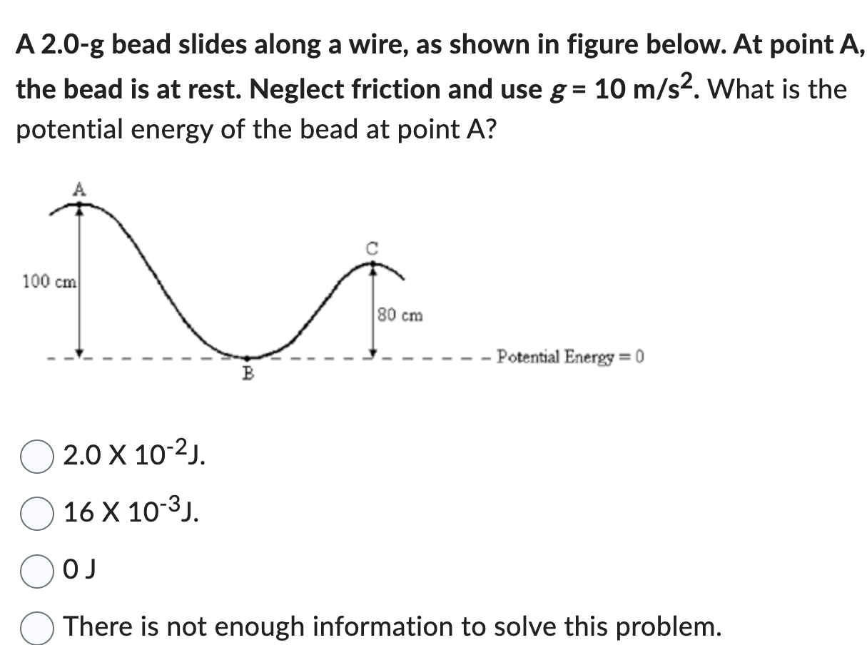 Solved A 2.0-g bead slides along a wire, as shown in figure | Chegg.com