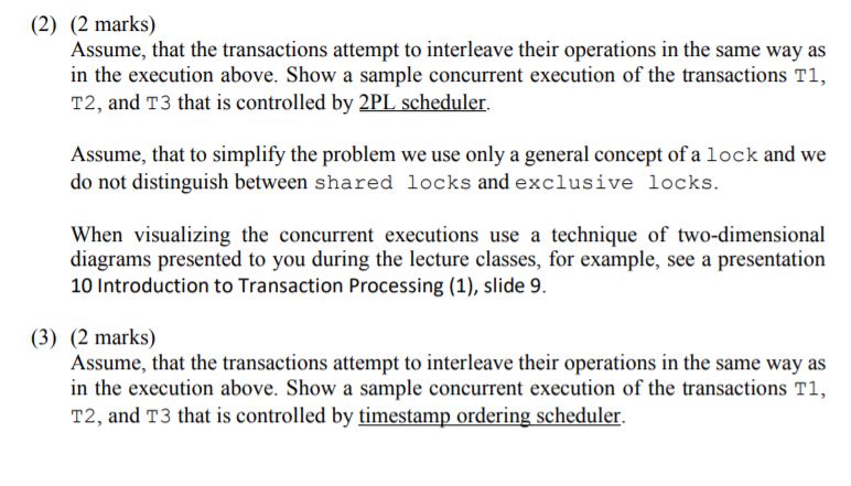 Solved Serialization graph testing, 2PL, and Timestamp | Chegg.com