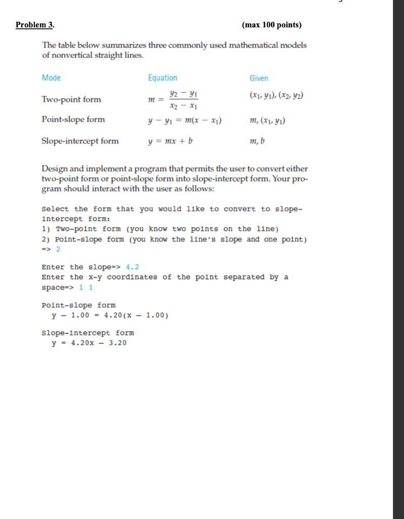 Solved Problem 3. (max 100 points) The table below | Chegg.com