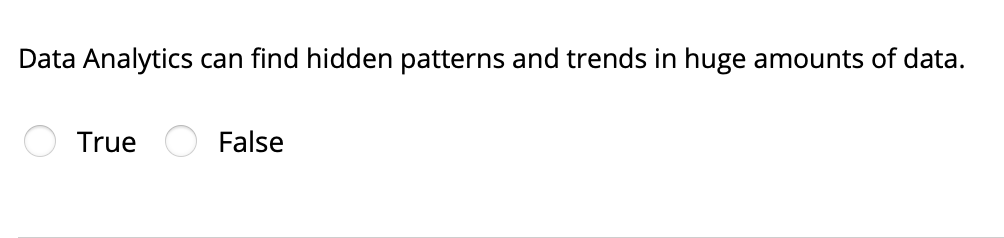 Solved Data Analytics can find hidden patterns and trends in | Chegg.com