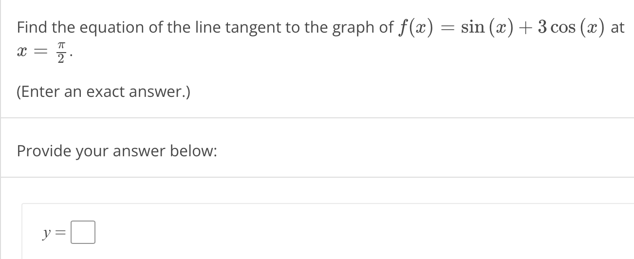 Solved Find the equation of the line tangent to the graph of | Chegg.com