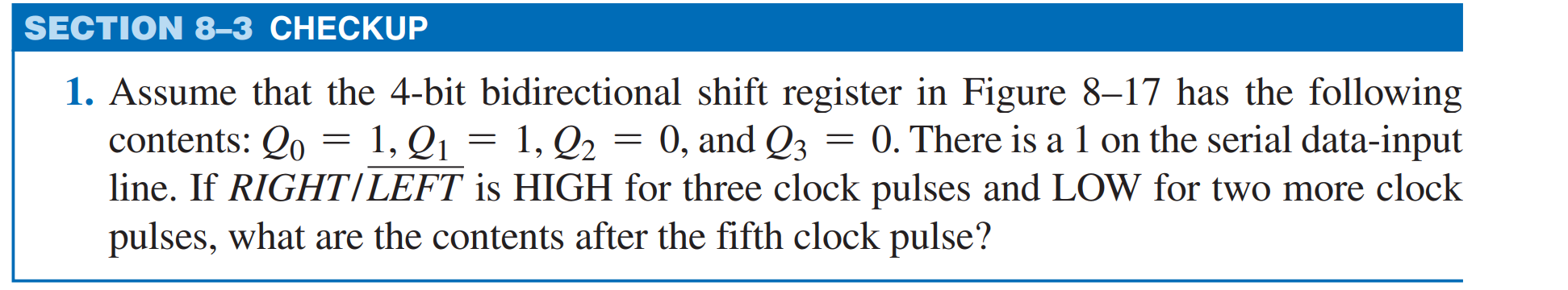 Solved Assume that the 4-bit bidirectional shift register in | Chegg.com