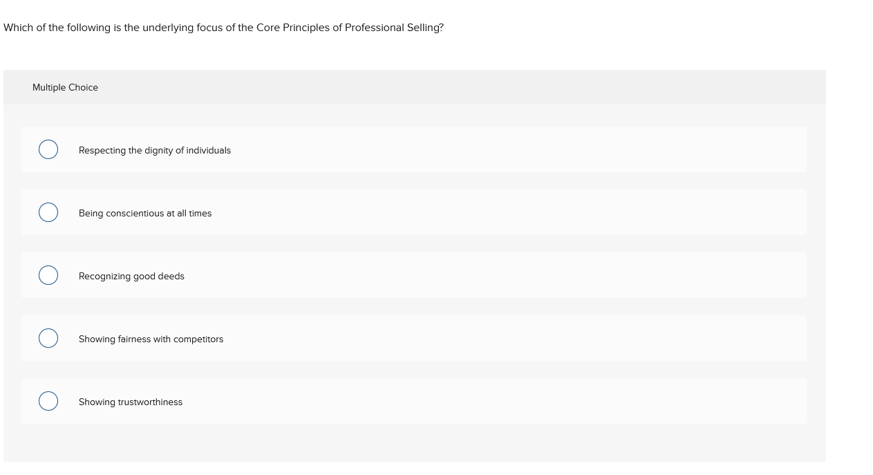 Solved Which of the following is the underlying focus of the | Chegg.com