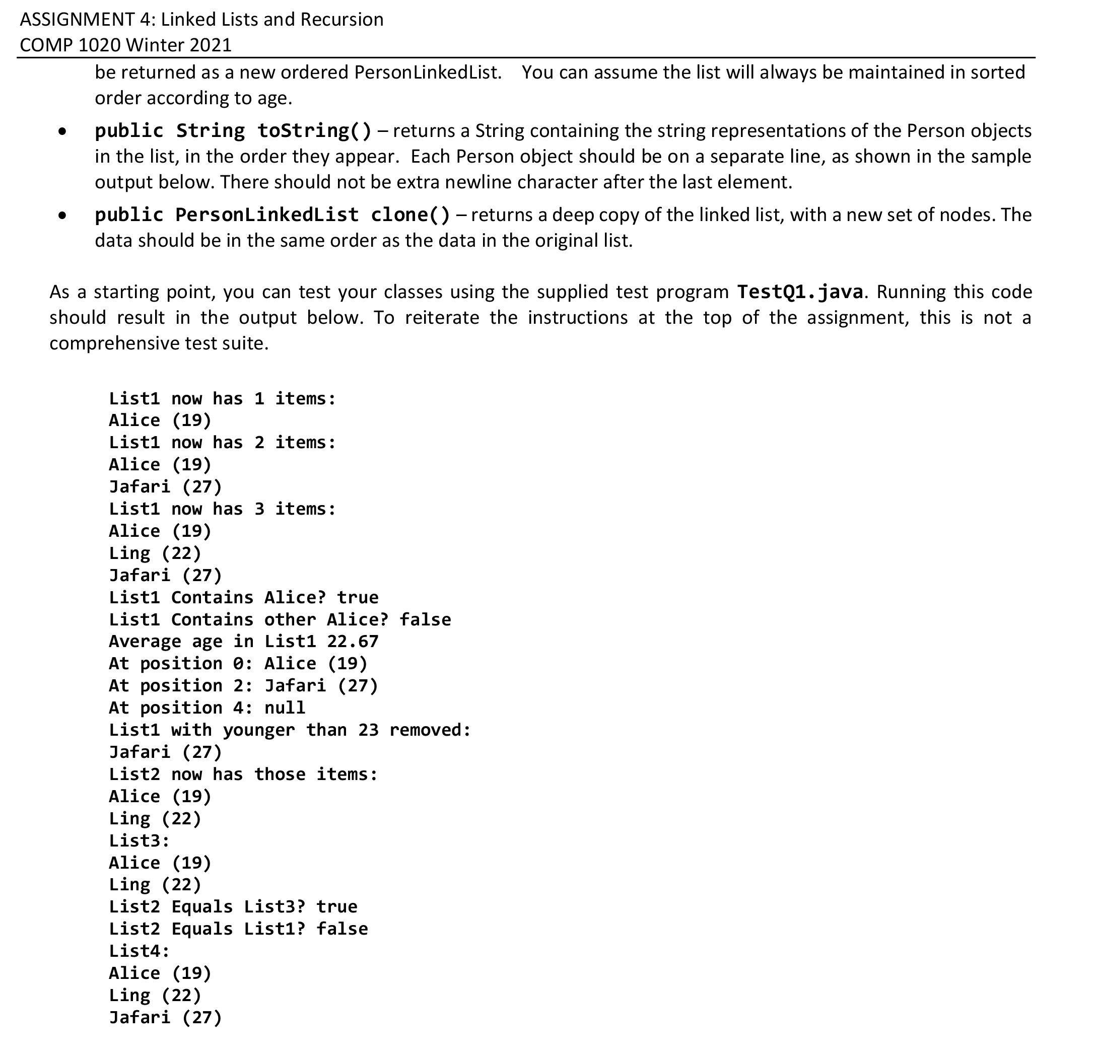 Solved Testing Your Code We have provided sample test files | Chegg.com