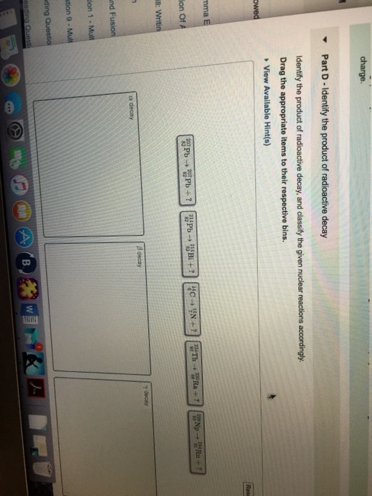 Solved Part D-identify the product of radioactive decay | Chegg.com