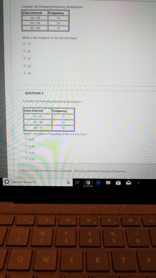 Solved Consider the following frequency distribution: Class | Chegg.com