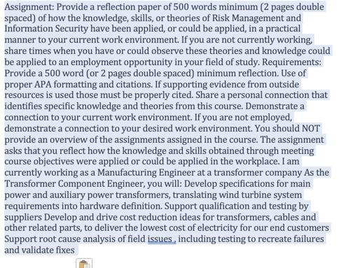 Solved Assignment: Provide a reflection paper of 500 words | Chegg.com