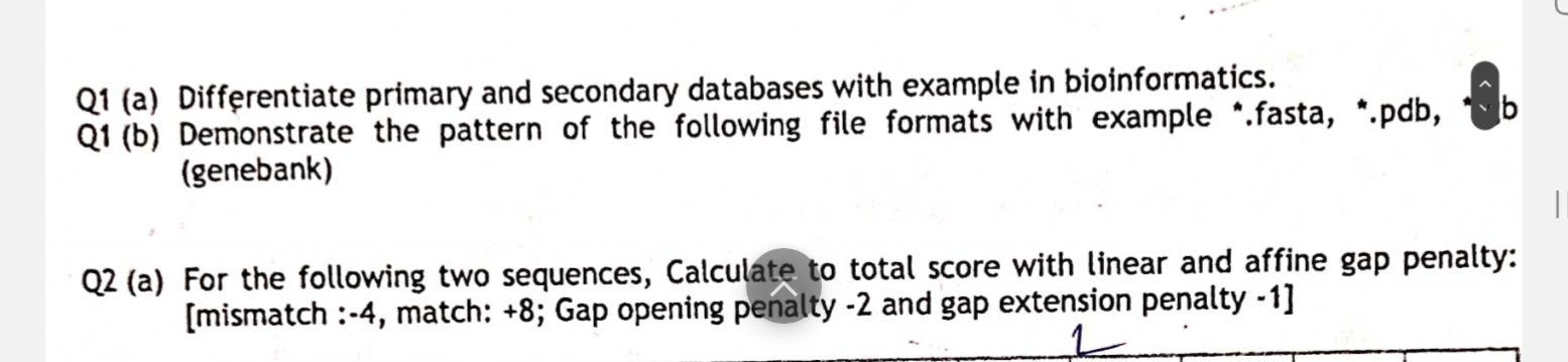 Solved Q1 (a) Differentiate primary and secondary databases | Chegg.com