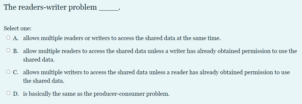 Solved An acyclic-graph directory structure Select one: O A. | Chegg.com