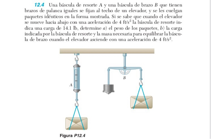 12.4 Una báscula de resorte A y una báscula de brazo | Chegg.com