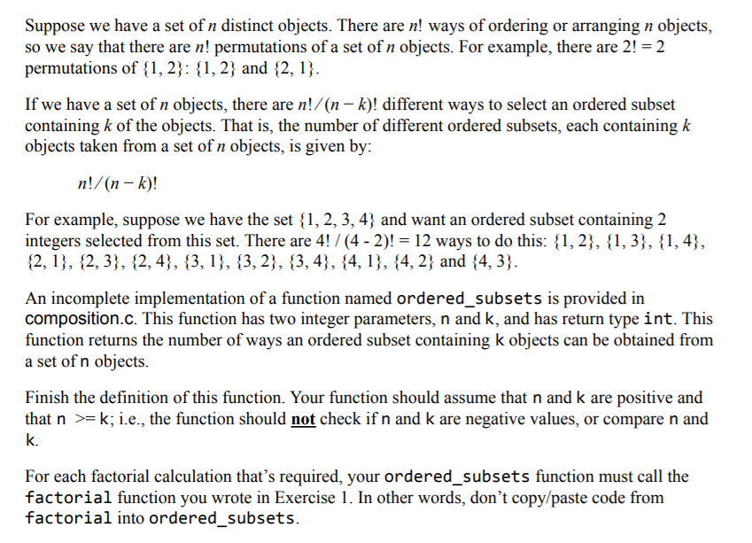 Solved Suppose we have a set of n distinct objects. There | Chegg.com
