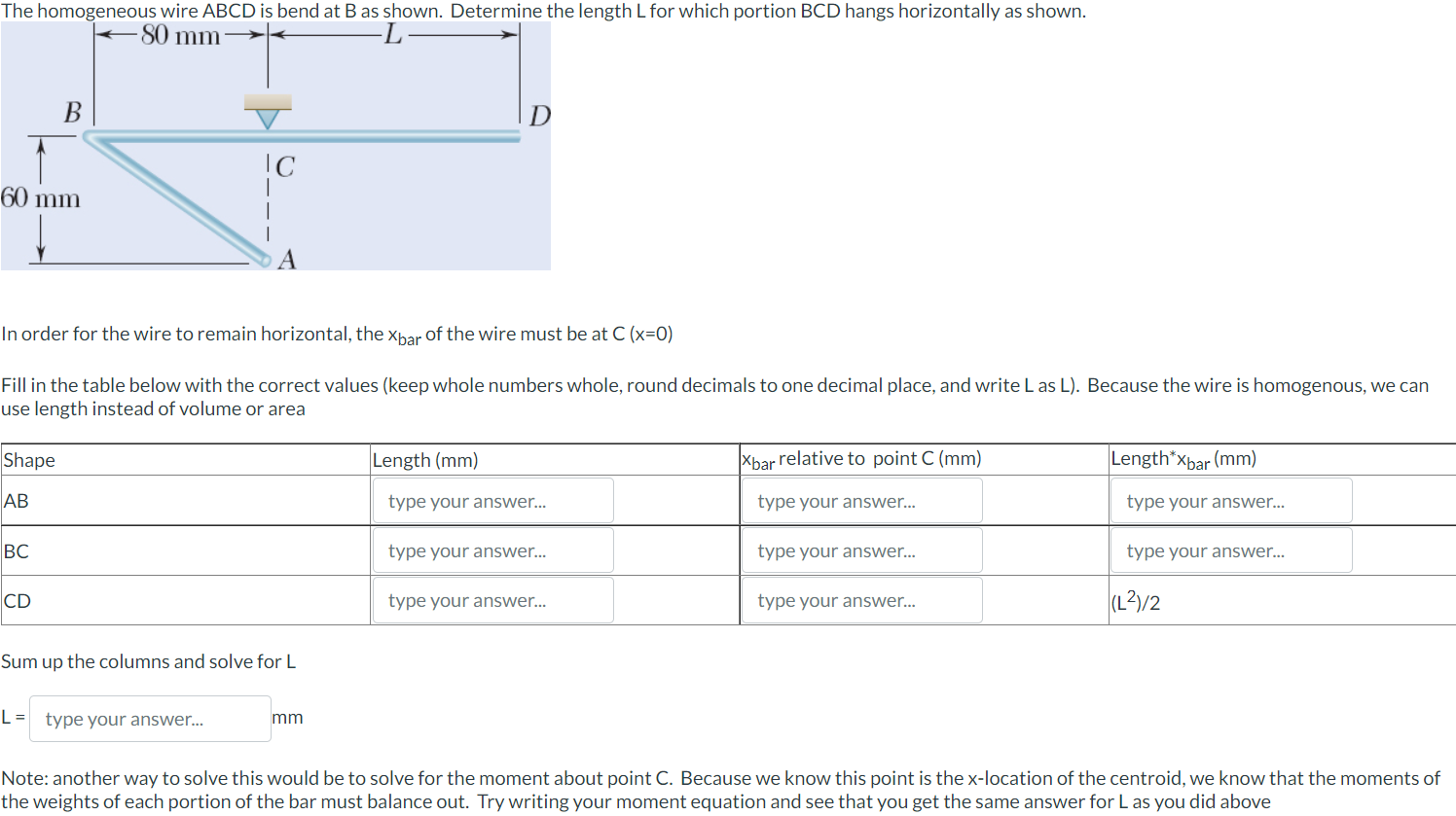 Solved In order for the wire to remain horizontal, the xbar | Chegg.com