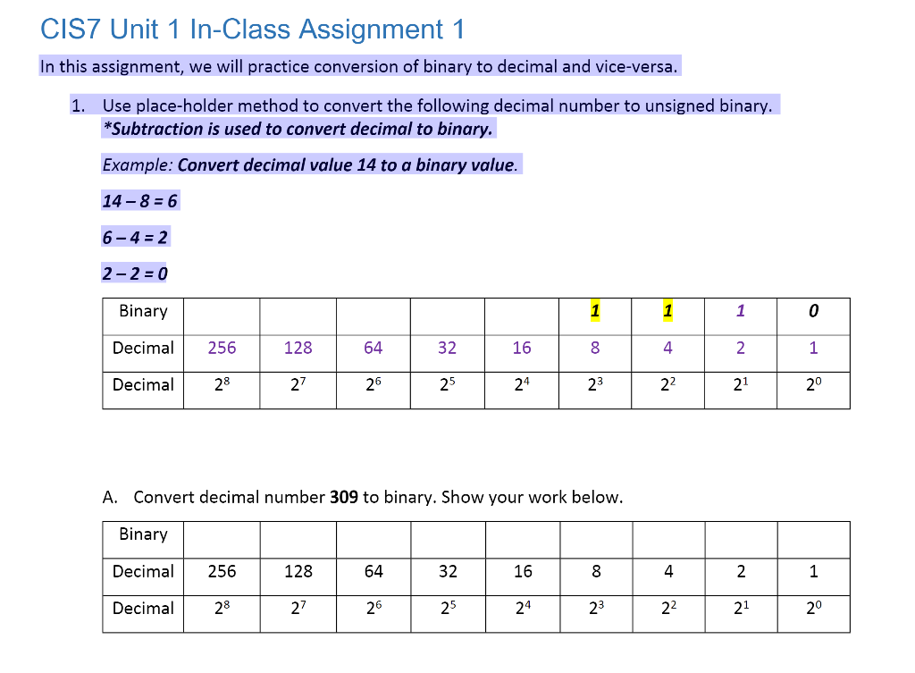 Solved CIS7 Unit 1 In-Class Assignment 1 In this assignment, | Chegg.com