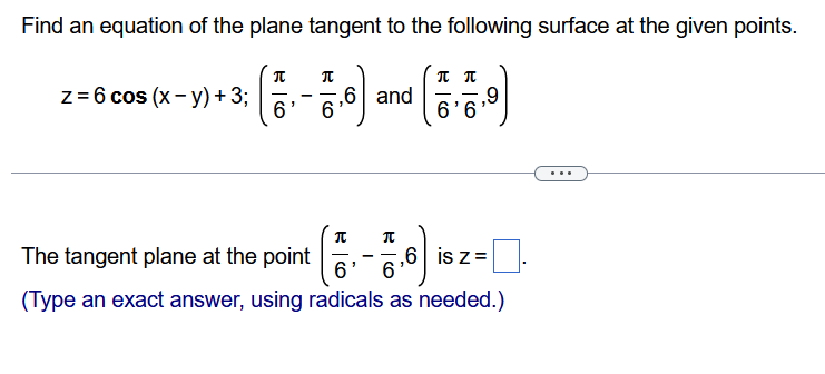 Solved Find an equation of the plane tangent to the | Chegg.com