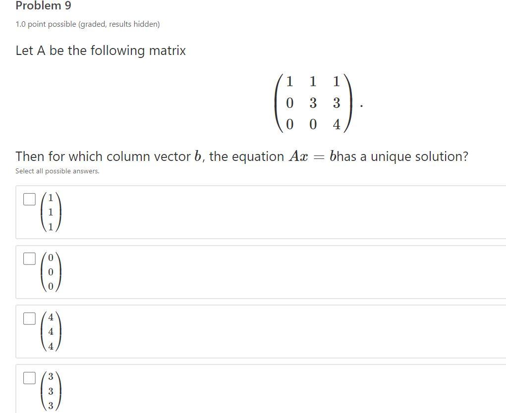 Solved Problem 9 1.0 point possible (graded, results hidden) | Chegg.com