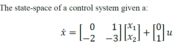 Solved The state-space of a control system given a: | Chegg.com