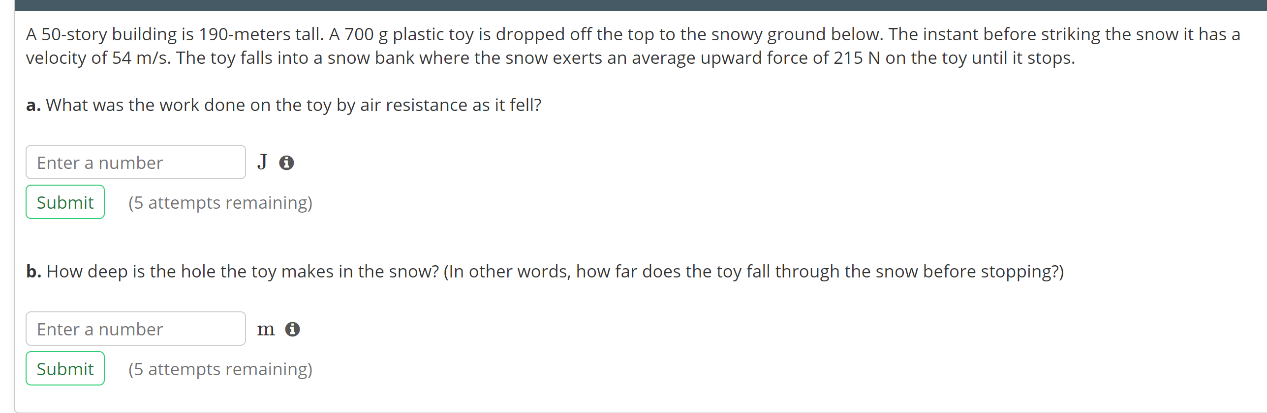 Solved A 50-story building is 190-meters tall. A 700 g | Chegg.com