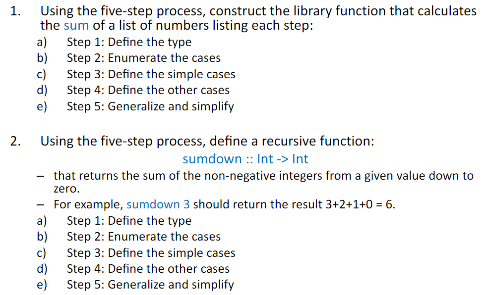 Solved Using the five-step process, construct the library | Chegg.com