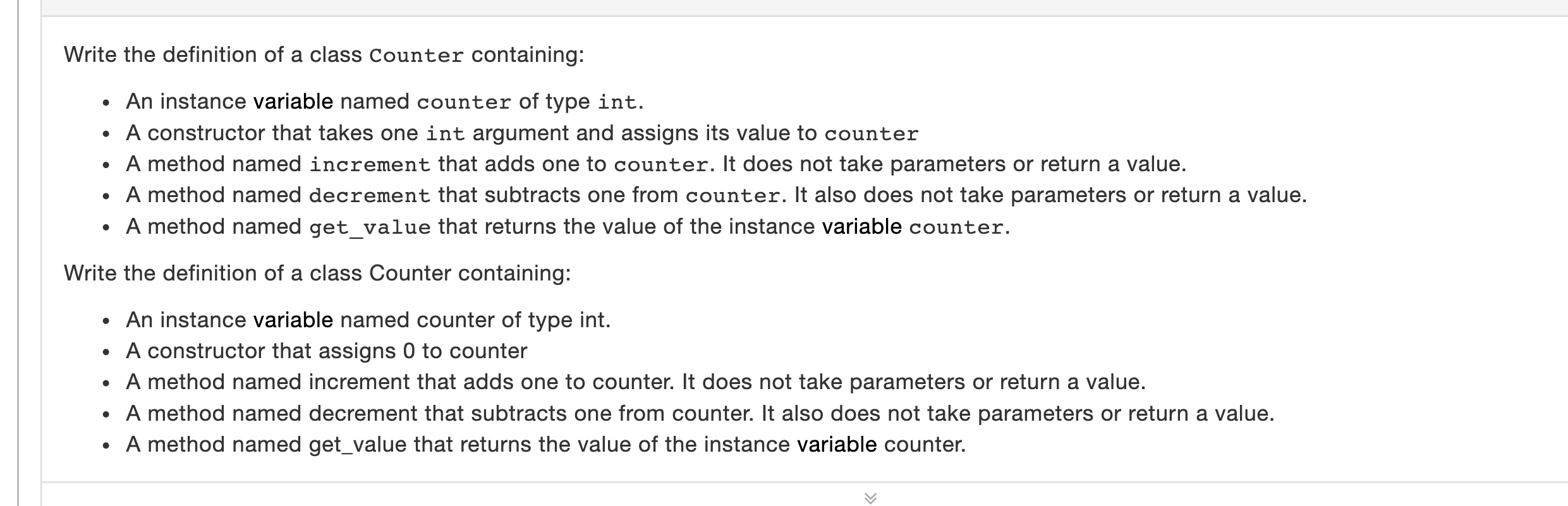 Solved Write the definition of a class Counter containing: . | Chegg.com