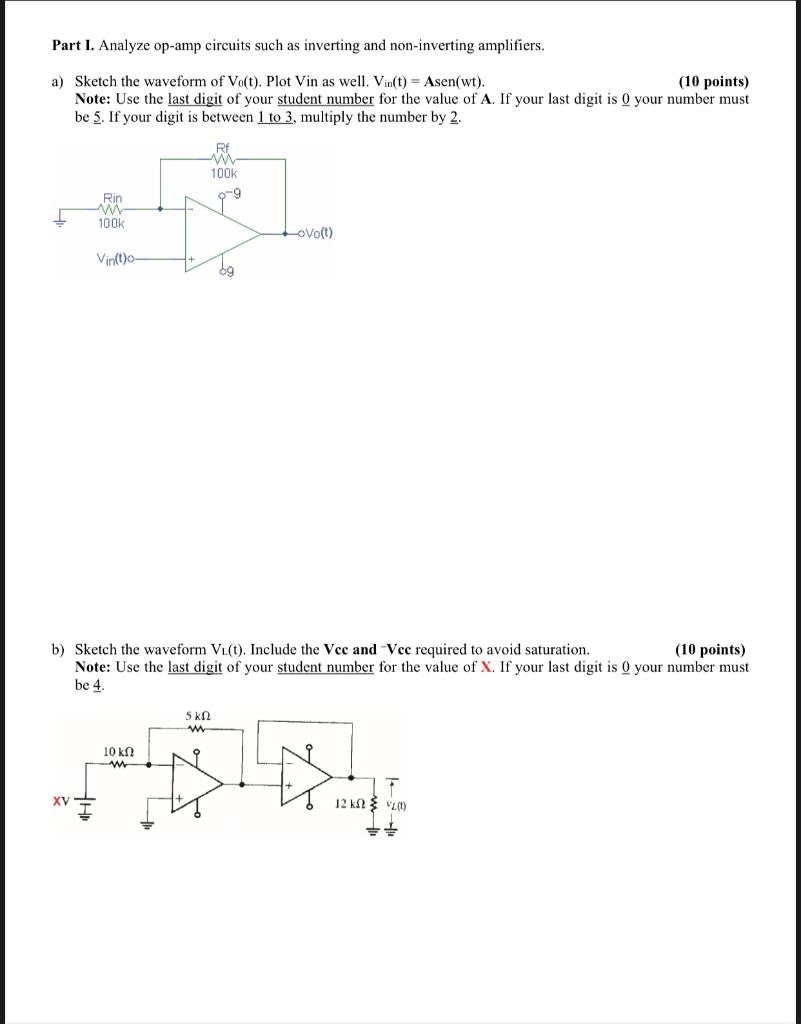 Solved Part I. Analyze op-amp circuits such as inverting and | Chegg.com