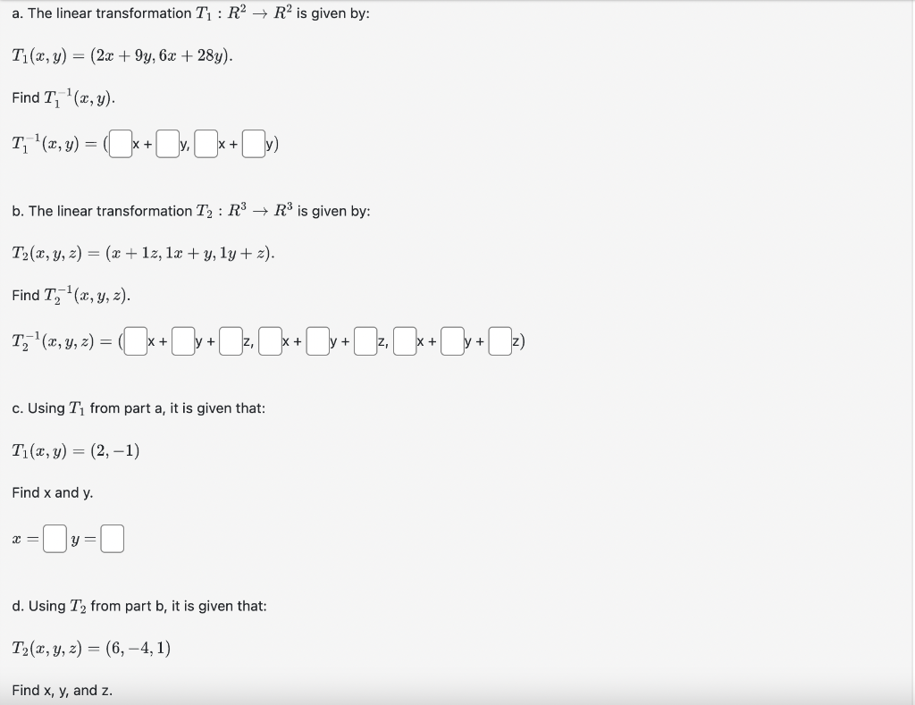 Solved a. The linear transformation T1:R2→R2 is given by: | Chegg.com