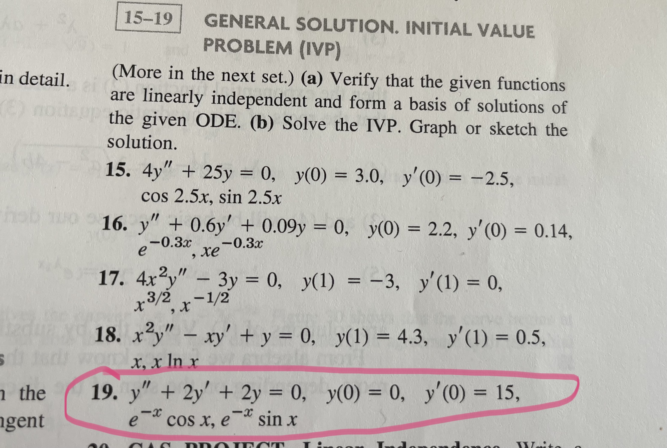 PROBLEM (IVP) (More in the next set.) (a) Verify that | Chegg.com