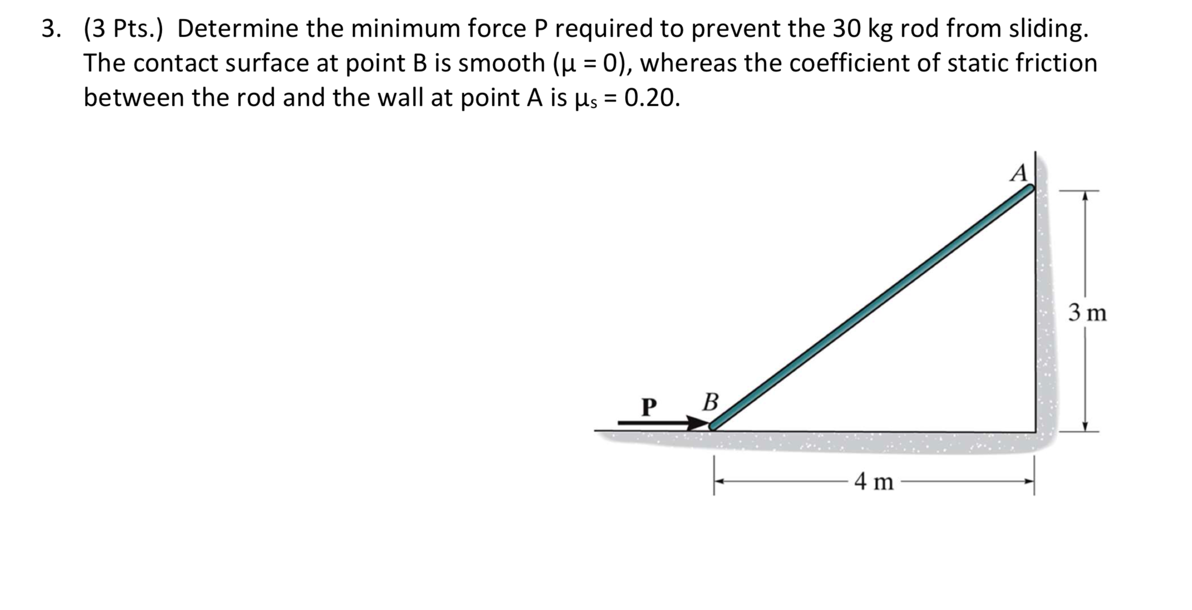 Solved 3 Pts Determine The Minimum Force P Required To