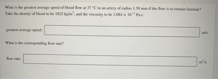 Solved What is the greatest average speed of blood flow at | Chegg.com
