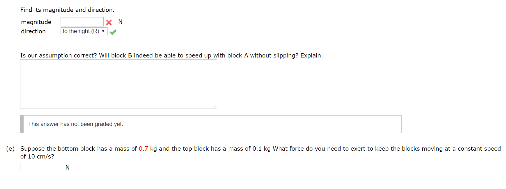 Solved Pushing a Block On a Block - Quantitative A heavy | Chegg.com