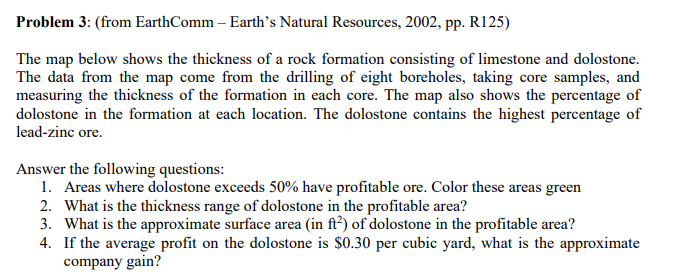 Solved Problem 3: (from EarthComm - Earth’s Natural | Chegg.com