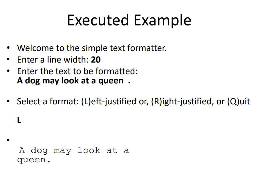 Solved - Write a simple text formatter ( one or more | Chegg.com