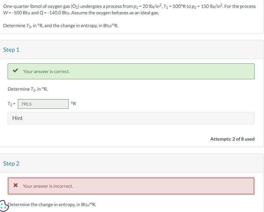 Solved One-quarter lbmol of oxygen gas (O2) undergoes a | Chegg.com