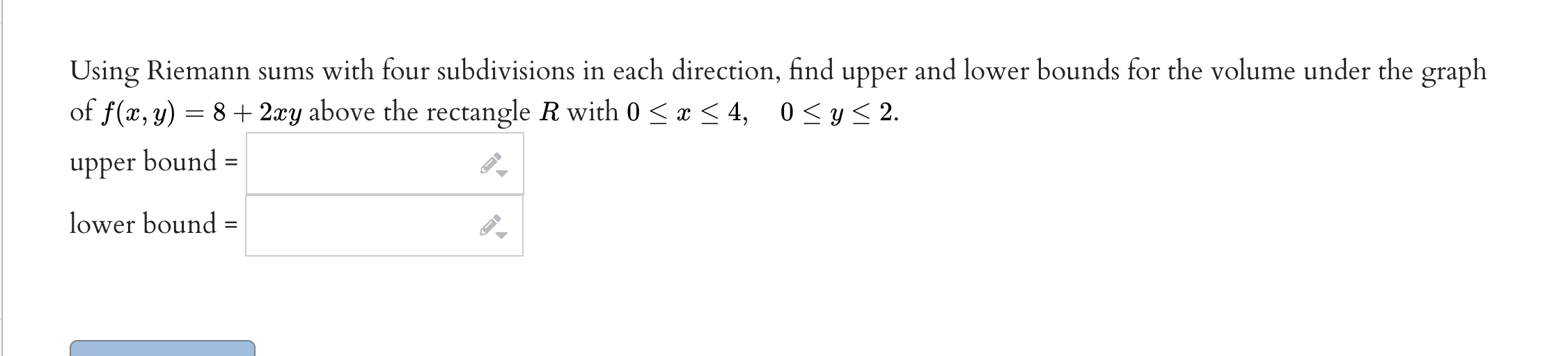Solved Using Riemann sums with four subdivisions in each | Chegg.com
