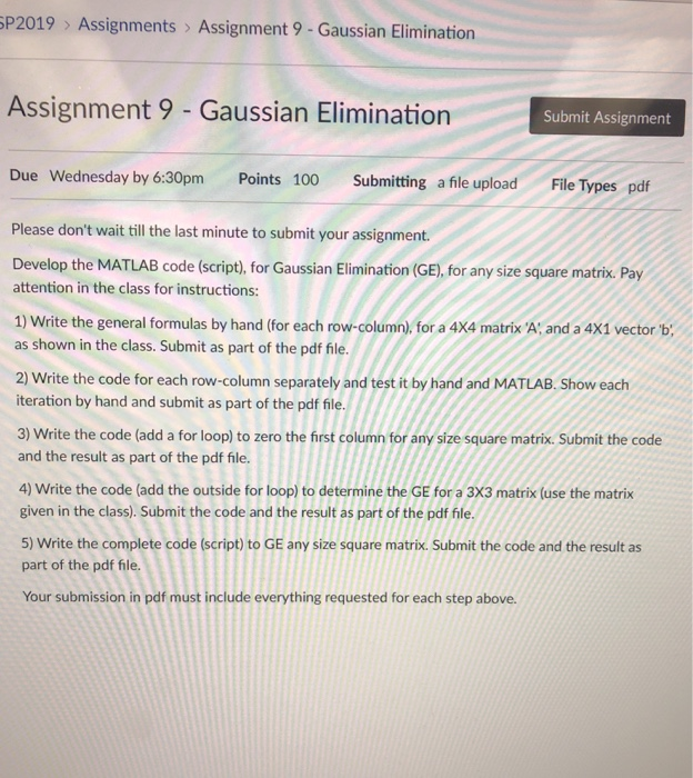 Solved P2019 Assignments > Assignment 9 - Gaussian | Chegg.com