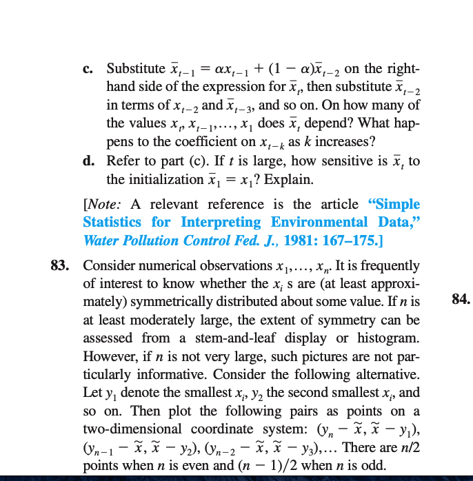 Solved The sample data x1,x2,…,xn sometimes represents a | Chegg.com