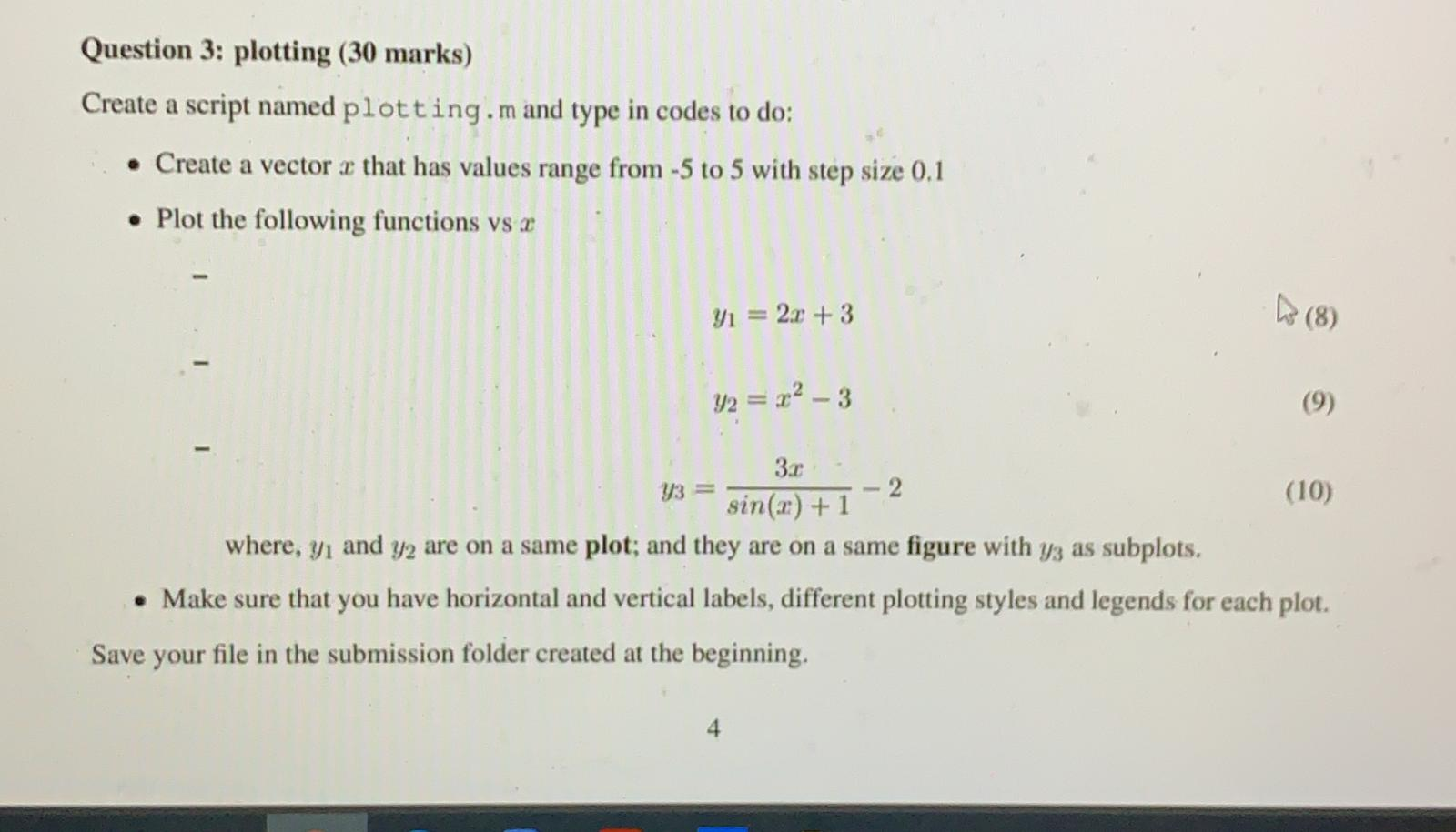 Solved Question 3: plotting (30 marks) Create a script named | Chegg.com