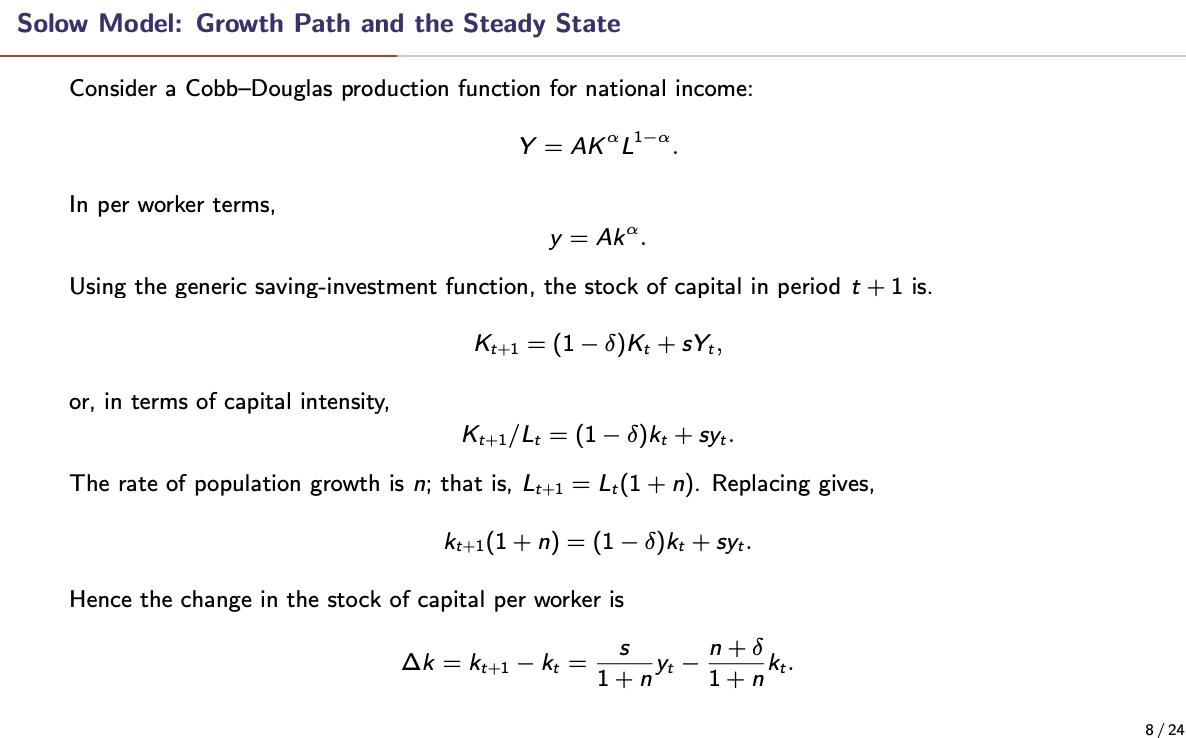 Solved Solow Model: Growth Path and the Steady StateConsider | Chegg.com
