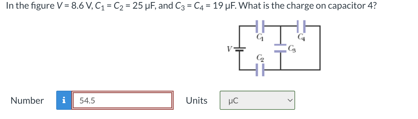 Solved V=8.6 V,C1=C2=25μF, and C3=C4=19μFIn the figure V=13 | Chegg.com