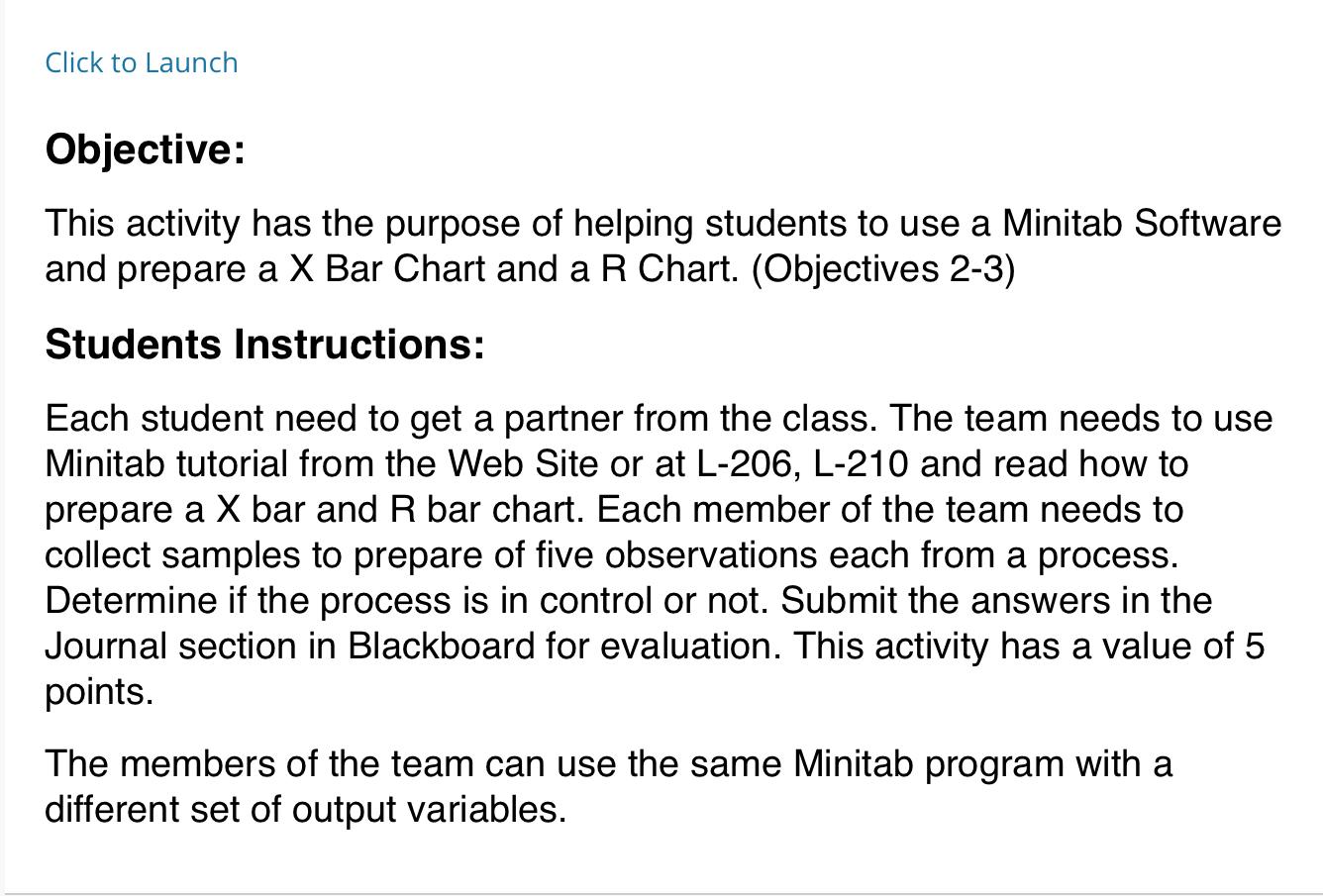 Solved Click to Launch Objective: This activity has the | Chegg.com