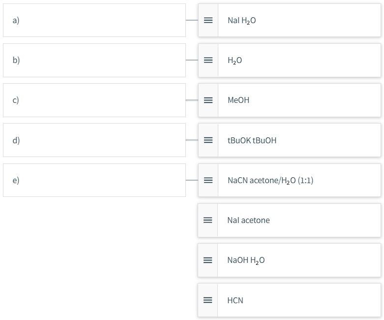 Solved Match the correct reagent that will generate the | Chegg.com
