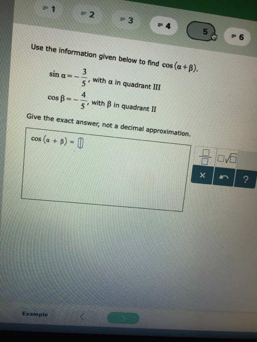 Solved 2 5 Use the information given below to find cos | Chegg.com