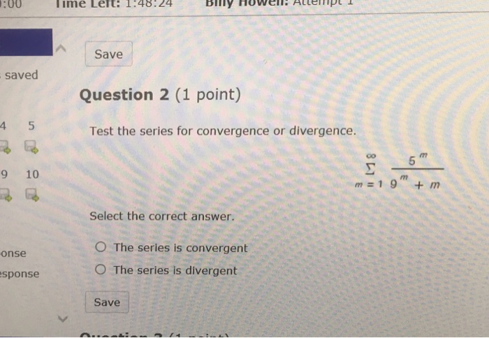 Solved Test the series for convergence or divergence. | Chegg.com