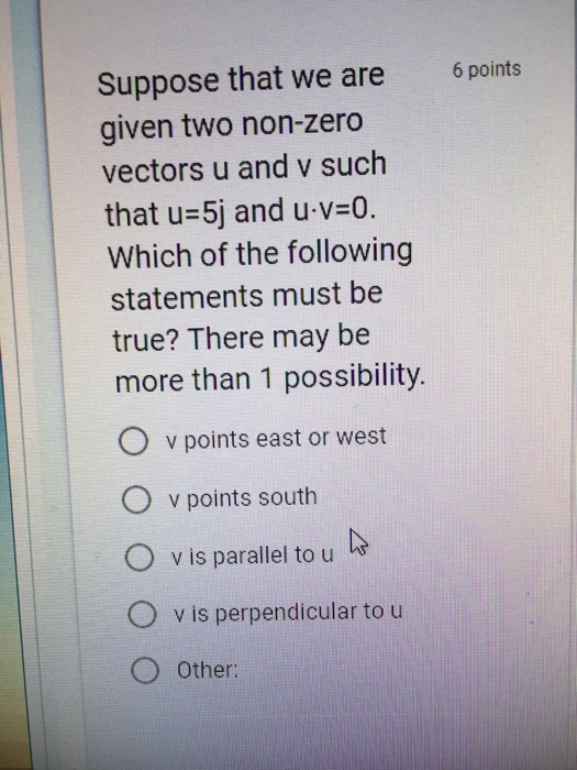 Solved Suppose that we are given two non-zero vectors u and | Chegg.com
