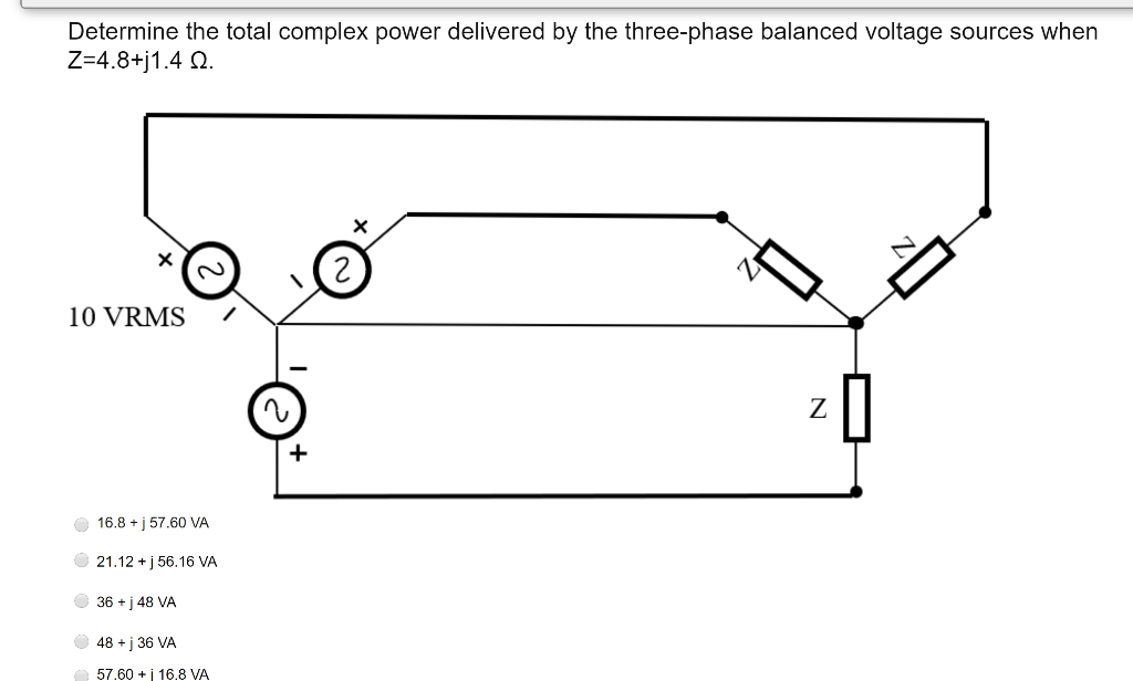 Solved Determine the total complex power delivered by the | Chegg.com