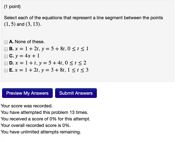 Solved (1 point) Select each of the equations that represent | Chegg.com