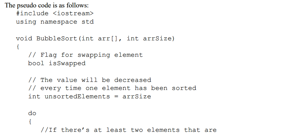 Solved Write codes in C++ . Bubblesort, Selection Sort, | Chegg.com