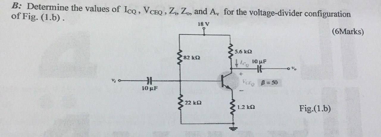 Solved 9 B: Determine the values of Ico, VCEQ, Zi, Zo, and | Chegg.com