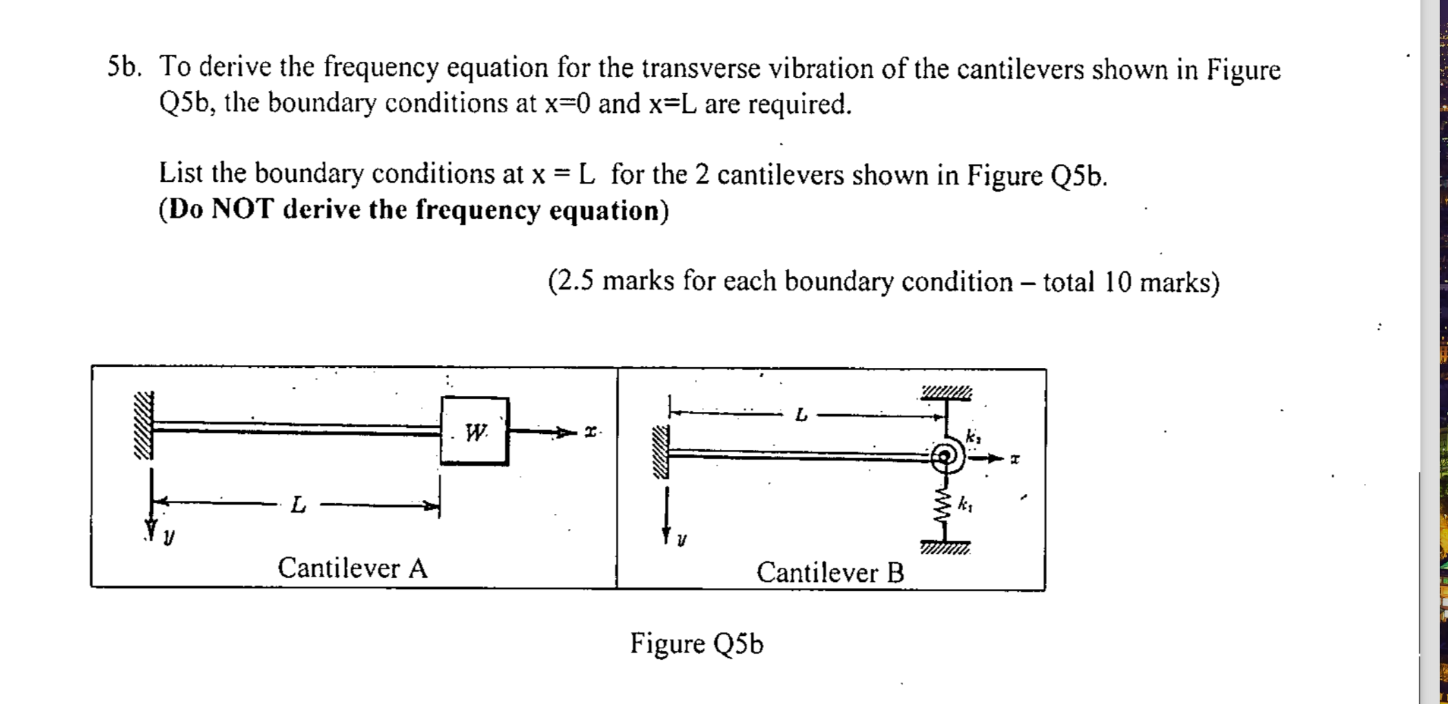 Solved 5b. To derive the frequency equation for the | Chegg.com