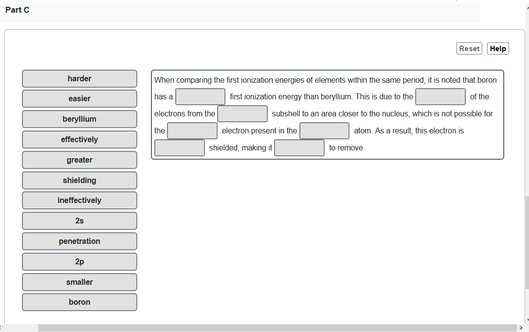 Solved Part B Predict which period 3 element would have the | Chegg.com